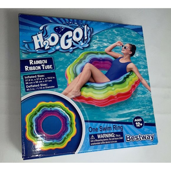 Bestway | Toys | Bestway Rainbow Ribbon Tube Swimming Pool Ring Float ...